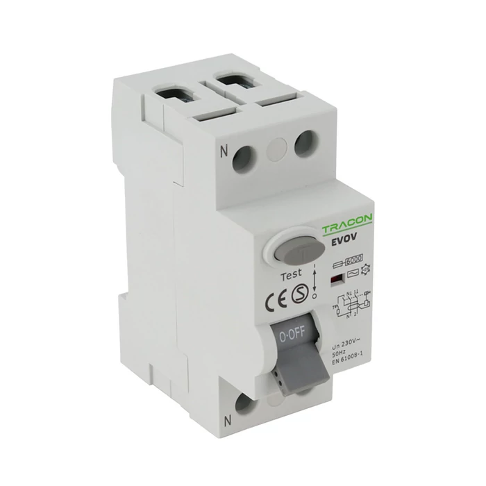Tracon Fi relé 2P 40A 30mA 6kA (AC) áram-védőkapcsoló EVOV2P4003