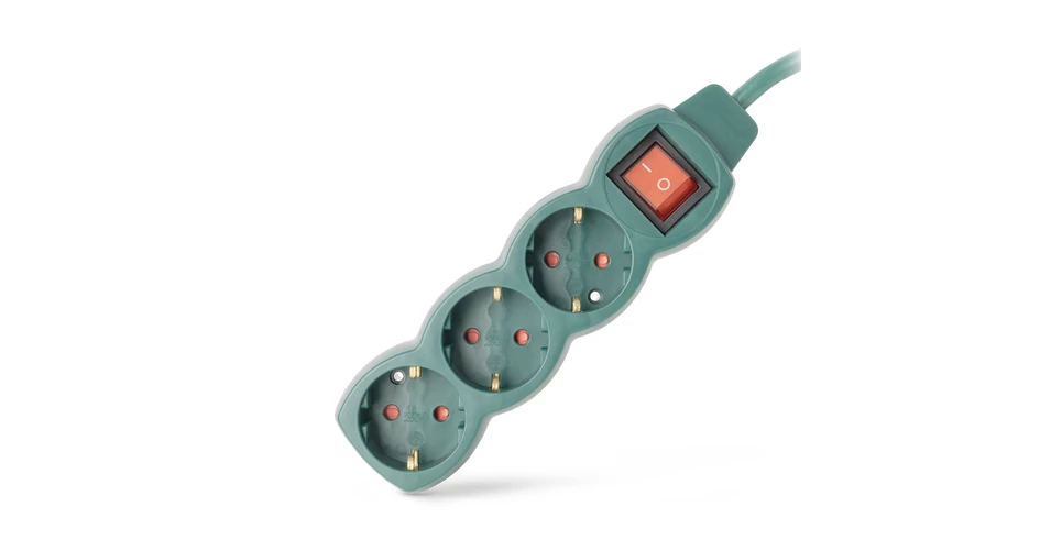 Entac S1 3-as elosztó kapcsolóval 5m zöld ESE1.5G3-5-SW-G