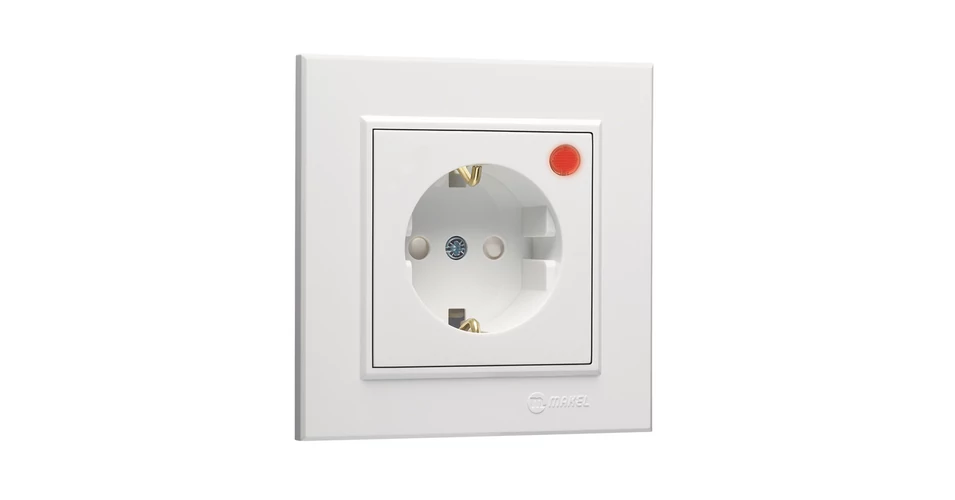 Makel Karea dugalj túlfeszültségvédelemmel 2P+F kerettel fehér 56001139