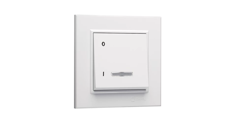 Makel Karea kétpólusú kapcsoló (102) jelzőfénnyel kerettel fehér 56001071