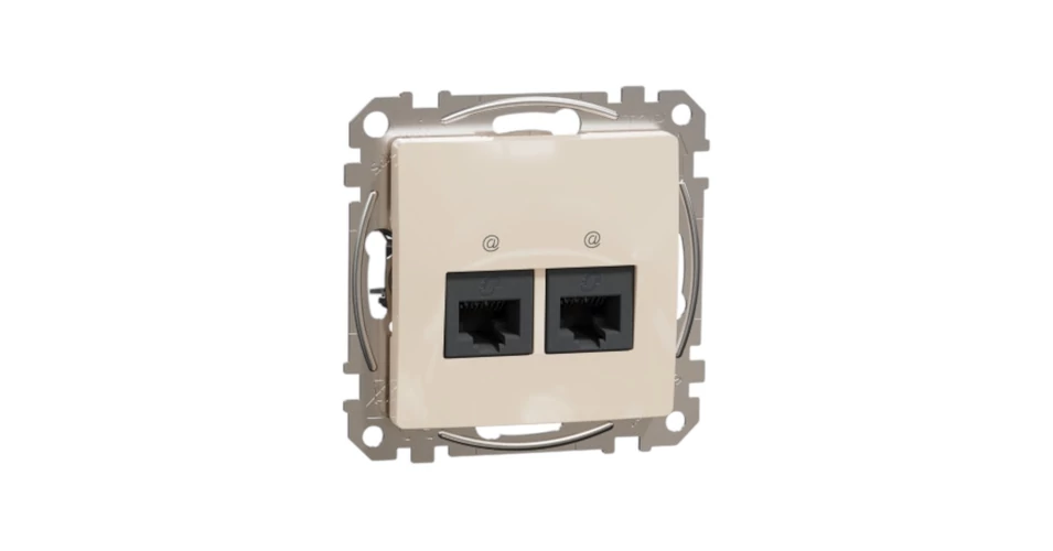 Schneider Sedna Design 2xRJ45 Cat6 UTP aljzat bézs SDD112462