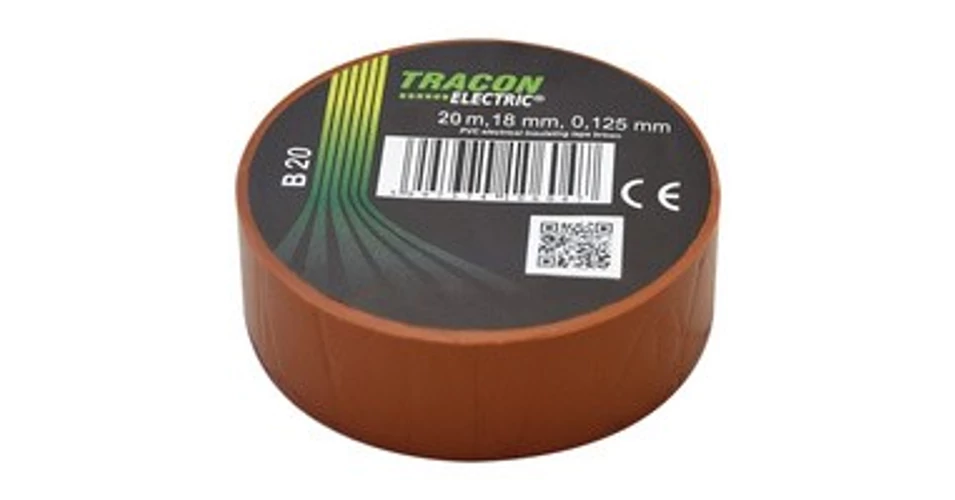 Szigetelő szalag 20x19 Tracon 20 m BARNA